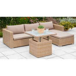 Merxx Gartenlounge-Set &raquo;Veneto&laquo; beige Obermaterial: 100% Polyester. F&uuml;llung: 100% Polyurethan