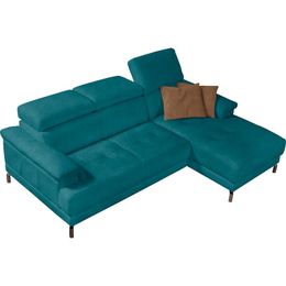 Egoitaliano Ecksofa &raquo;Soul, Design und Sitzkomfort auf hohem Niveau, tolle Details, L-Form&laquo; mit Recamiere, inkl. Kopfteilverstellung blau
