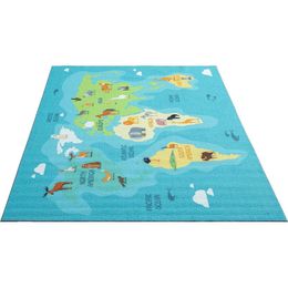 the carpet Teppich &raquo;Happy Life&laquo; rechteckig 4 mm H&ouml;he Life Kinderzimmer Teppich Spielteppich pflegeleicht blau Polyester