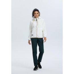 Icepeak Damen Strickfleecejacke &raquo;Icepeak AALET&laquo; mit fester Kapuze und Kordelz&uuml;gen, mit Rei&szlig;verschlusstaschen wei&szlig; XL