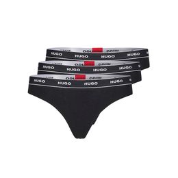 Hugo Underwear Damen HUGO Underwear String &raquo;TRIPLET THONG STRIPE&laquo; 3 Stk. mit HUGO Logo-Elastikbund schwarz M, 3 Stk.