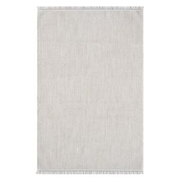 Carpet City Teppich &raquo;CLASICO 0052&laquo; rechteckig 11 mm H&ouml;he L&auml;ufer, Kurzflor, Hochtief-Muster, Boho, Fransen, Wohnzimmer beige Obermaterial: 100% Polyester