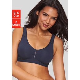 Petite Fleur Damen Petite Fleur T-Shirt-BH Packung, 2 St&uuml;ck, ohne B&uuml;gel aus Baumwolle blau 75, Cup D