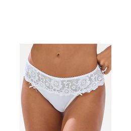 Lascana Damen Lascana String &raquo;Wanda Dessous&laquo; mit Stickerei Spitze in blumiger Optik wei&szlig; 36/38