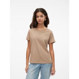V&eacute;ro Moda Vero Moda Damen Kurzarmshirt &raquo;VMPAULA S/S T-SHIRT NOOS&laquo; Baumwolle, regular fit silber XS