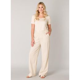 Base Level Damen Leinenhose &raquo;Yul&laquo; Sommerhose mit elastischem Bund beige 38, N-Gr