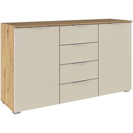 OTTO home Kombikommode &raquo;Sideboard Schubladenkommode AGORDO mit Dekor- oder Hochglanzfront&laquo; in zwei Griff-Farben, Breite 120 cm, vier gro&szlig;e Schubladen,