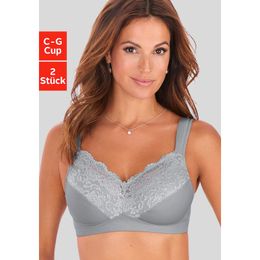 Petite Fleur Damen Petite Fleur Soft-BH Packung, 2 St&uuml;ck, ohne B&uuml;gel mit Komforttr&auml;gern wei&szlig; 105, Cup D
