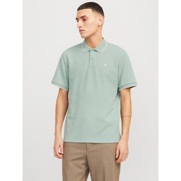 Jack & Jones Jack & Jones Herren Poloshirt &raquo;JJEAUSTIN POLO SS NOOS&laquo; Materialmix, regular fit gr&uuml;n S