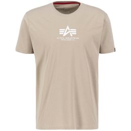 Alpha Industries Herren Rundhalsshirt &raquo;Basic T ML&laquo; Baumwolle, regular fit beige M