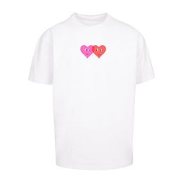 Merchcode Damen T-Shirt &raquo; Hugs & Love - Two Hearts Heavy Oversize Tee&laquo; 1 Stk. L