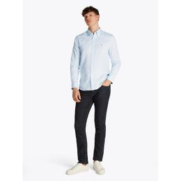 Tommy Hilfiger Herren Langarmhemd &raquo;LINEN BLEND SOLID Regular Fit SHIRT&laquo; mit Button-down-Kragen blau L, N-Gr