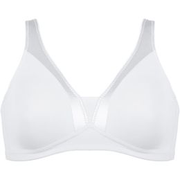 Naturana Damen High-Apex-BH &raquo;Body Shaping&laquo; 1 Stk. Glanzband, breite Tr&auml;ger, weich, bequem, ohne B&uuml;gel, Entlastungstr&auml;ger wei&szlig; 85, Cup D