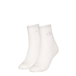 Calvin Klein Jeans Herren Socken &raquo;CK WOMEN SHORT SOCK 2P SHINY LOGO&laquo; 2 Paar, 1x mit Glitzer-Logo wei&szlig; 39-42