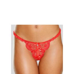 Petite Fleur Gold Damen Petite Fleur Gold String-Ouvert in sexy B&auml;ndchen-Optik rot 44/46
