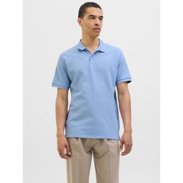 Jack & Jones Jack & Jones Herren Poloshirt &raquo;JJEAUSTIN POLO SS NOOS&laquo; Materialmix, regular fit blau XS