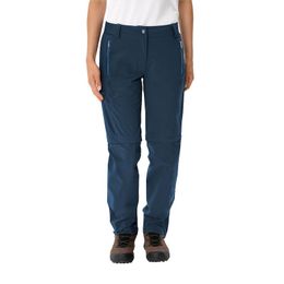 Vaude Damen Vaude Trekkinghose &raquo;WOMEN'S FARLEY STRETCH ZO T-ZIP PANTS II&laquo; f&uuml;r Wanderungen und Reisen, aus schnelltrocknendem Polyamid blau 36, K-Gr