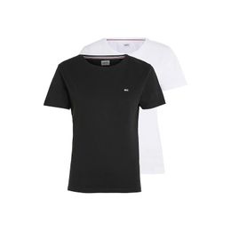 Tommy Jeans Rundhalsshirt &raquo;TJW 2PACK SOFT JERSEY TEE&laquo; 2er-Pack, 2 Stk. mit Logo-Flag-Stickerei Black/White L (40) L (40) Figurbetonter Schnitt,...