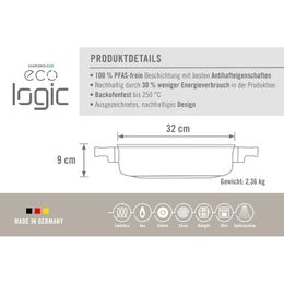 WOLL MADE IN GERMANY Kasserolle &raquo;Eco Logic QXR&laquo; 1 Stk. tlg. Aluminiumguss schwarz