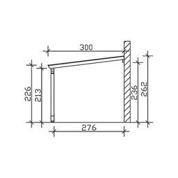 Skan Holz Anlehncarport &raquo;Eifel&laquo; Leimholz 276 cm dunkelgrau grau