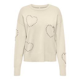 Only Kinder Only Rundhalspullover &raquo;ONLBEE LS HEART BLING O-NECK CC KNT&laquo; mit Glitzersteinen XS