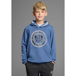 Bruno Banani Jungen Kapuzensweatshirt &raquo;Hoodie mit Drucken&laquo;, F&uuml;r TEENS, Hoodie mit Logo-Drucken 140/146