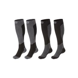 Apollo Damen Kniestr&uuml;mpfe &raquo;ADULTS SKI SOCKS DESIGN&laquo; 2er Pack, Unisex, hoch, mit Logostickerei in zwei verschiedenen Designs bunt 39-42