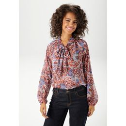 Aniston Casual Damen Aniston CASUAL Schlupfbluse mit extravagantem, gro&szlig;fl&auml;chigen Paisley-Muster schwarz 36
