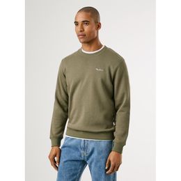Pepe Jeans Damen Sweatshirt &raquo;MACBETH SMALL LOGO PLAIN CREW&laquo;, mit Rundhals, Label-Stitching gr&uuml;n S