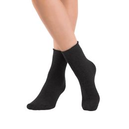 Lavana Damen Thermosocken Packung, 2 Stk. tlg. mit flauschiger Innenseite schwarz 35-38