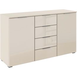 OTTO home Kombikommode &raquo;Sideboard Kombikommode Schubladenkommode AGORDO mit Glasfront&laquo; in zwei Griff-Farben, Breite 120 cm, vier gro&szlig;e Schubladen, mit