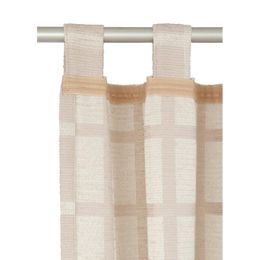 WIRTH Vorhang &raquo;Toco-Karo&laquo; Schlaufen 1 Stk. tlg. beige Chenille, Polyacryl
