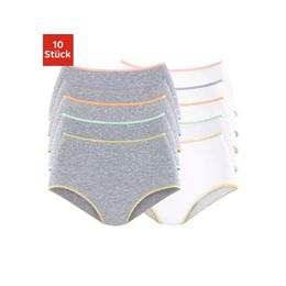 Petite Fleur Damen Petite Fleur Taillenslip 10er-Pack, aus elastischer Baumwolle grau 32/34