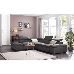 Home Affaire Ecksofa &raquo;Alberto L-Form&laquo; mit Kopfteilverstellung, wahlweise mit Bettfunktion grau 100% Polyester;Luxus-Microfaser weich (9)0% Polyester /