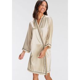 Bruno Banani Damen Kimono mit Kontrastpaspel-Details beige 34