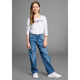 Bruno Banani M&auml;dchen Loose-fit-Jeans &raquo;Stretchjeans mit Strass-Steinen&laquo; F&uuml;r TEENS, Loose fit Stretchjeans 170, N-Gr