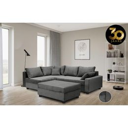 Collection AB Ecksofa &raquo;Parma L-Form&laquo; mit Schlaffunktion und Bettkasten, inklusive Kissen, Bonellfederkern grau 100%Polyester