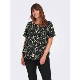 Only CARMAKOMA Shirtbluse &raquo;CARVICA SS TOP WVN NOOS&laquo; Materialmix, regular fit Black AOP:Rebel graphic 48 48 Blusenshirt von Only CARMAKOMA