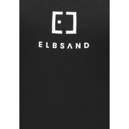 ELBSAND Damen Badeanzug mit Logoaufdruck vorn schwarz 36, Cup A/B