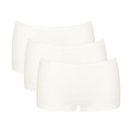 Sloggi Damen Sloggi Panty &raquo;GO Daily Cotton&laquo; 3er Pack, Glanz-Effekt Details, elastisch, bequem, Baumwollmix wei&szlig; S