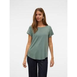 V&eacute;ro Moda Vero Moda Damen Blusenshirt &raquo;VMBELLA SS TOP WVN GA NOOS&laquo; Viskosemischung, abgerundeter Saum gr&uuml;n L