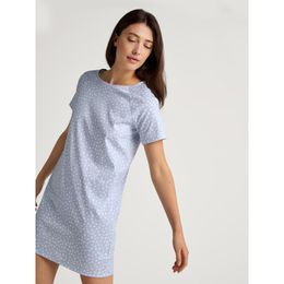 Calida Damen Calida Nachthemd &raquo;Favourites Sleep&laquo; Pure Cotton, Interlock-Qualit&auml;t, Kurzarm, weich, bequem blau L (48/50), N-Gr