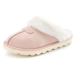 Vivance Damen Hausschuh &raquo;Pl&uuml;sch Hausschuhe, Pantolette, Pantoffeln, Clogs, Schlappen,&laquo; mit Warmfutter VEGAN rosa 38