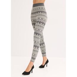 bonprix Damen bonprix Thermoleggings Thermo-Leggings mit recyceltem Polyester grau 40/42 (M), N-Gr