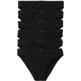 bonprix Damen bonprix Slip Packung, 6, 6 Stk. Slip (6er Pack) schwarz 32/34 (XS), 6 Stk.