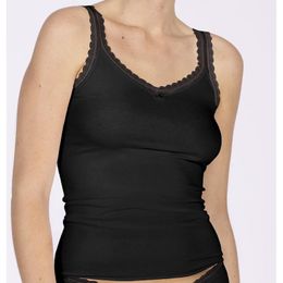 Nina von C. Damen Achseltop &raquo;Simply&laquo; basic, weich, elastisch, bequem, eng, mit Spitze, Rundhalsausschnitt schwarz 48, N-Gr