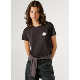 Pepe Jeans Damen T-Shirt &raquo;BRULE&laquo; mit Runhals, kleiner Print auf der Brust M