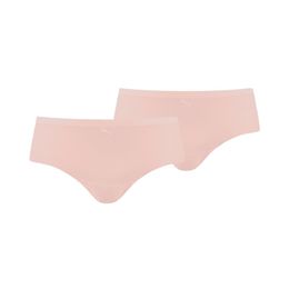 Puma Damen Puma Hipster &raquo;Puma WOMEN SEAMLESS HIPSTER&laquo; 2er Pack, nahtlose R&auml;nder, mittlere Bundh&ouml;he, unsichtbarer Look rosa S