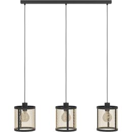 Eglo H&auml;ngeleuchte &raquo;DELLOW Pendellampe - Stahl - E27 - 3X40W - IP20&laquo; E27 1 Stk. H&auml;ngelampe, Deckenlampe, Wohnzimmer, Esszimmer, L88 x B18 x H110 cm