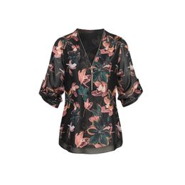 CLOUD 5IVE T-Shirt &raquo;Chiffon Top mit Zipper und Flower Print&laquo; 1 Stk. black XXL XXL Vielseitige Kombinationsm&ouml;glichkeiten